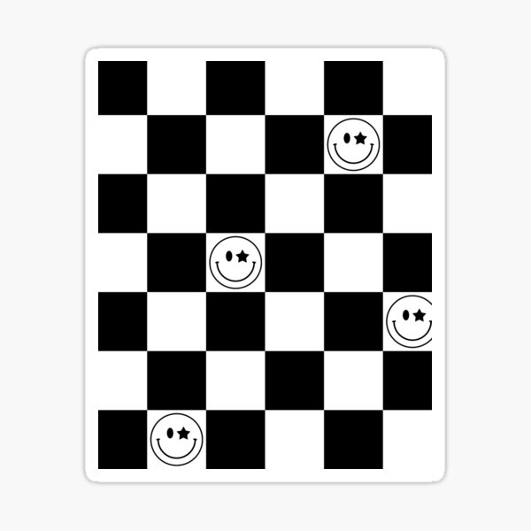 "Checker Pattern Black and White Preppy Aesthetic" Sticker for Sale by ...