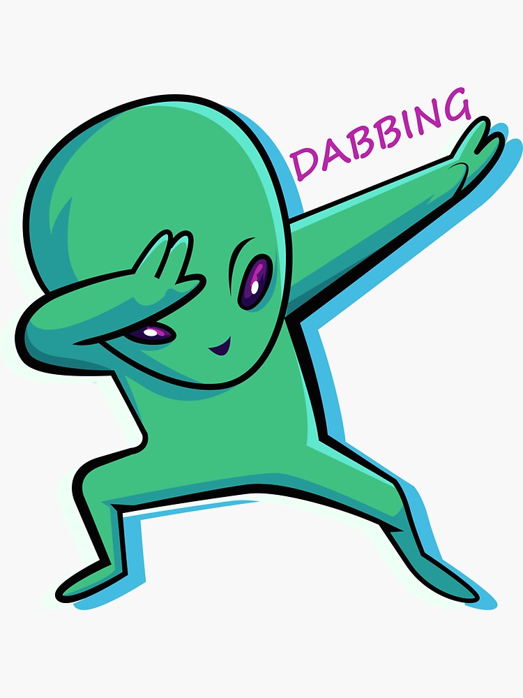 Pegatina «Funny Dab Dance Alien Costume Classic, regalo de ilustración ...