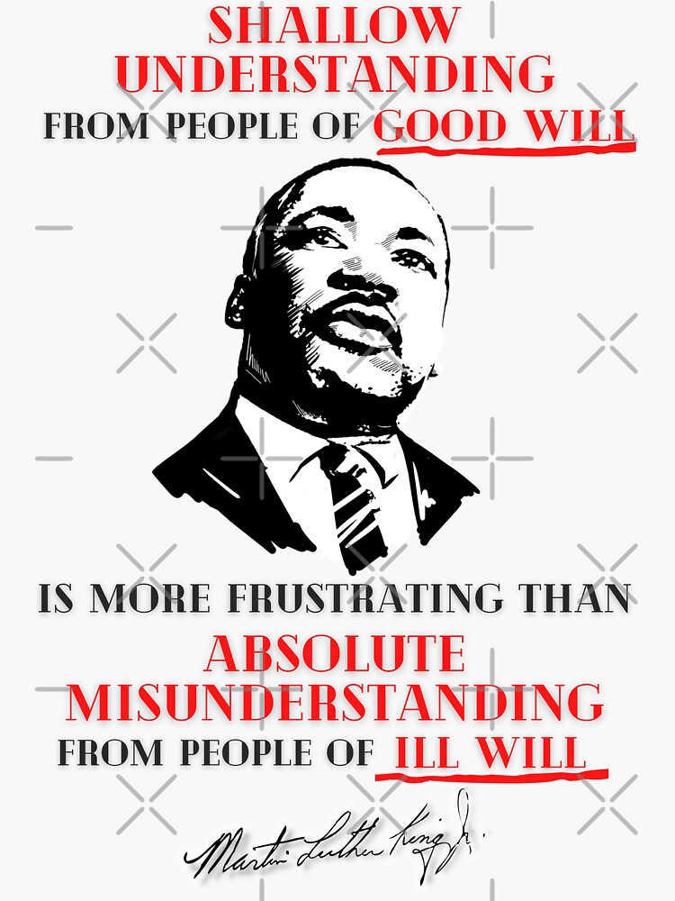 "Shallow understanding from people of good will is more frustrating ...