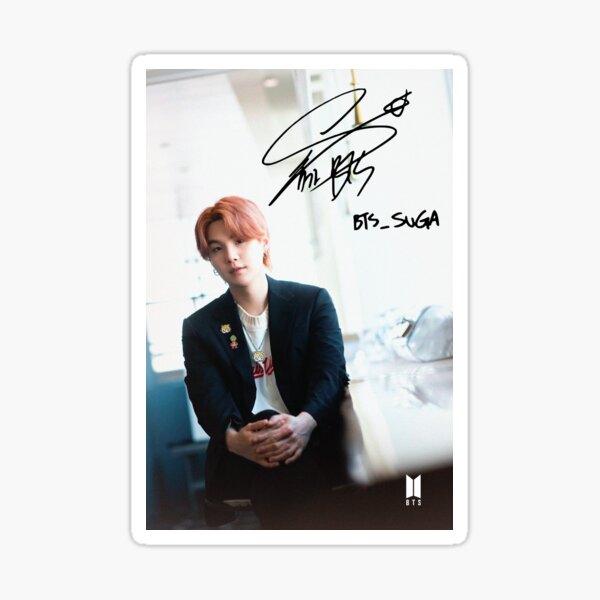 "BTS Suga Signature" Sticker for Sale by catoro | Redbubble
