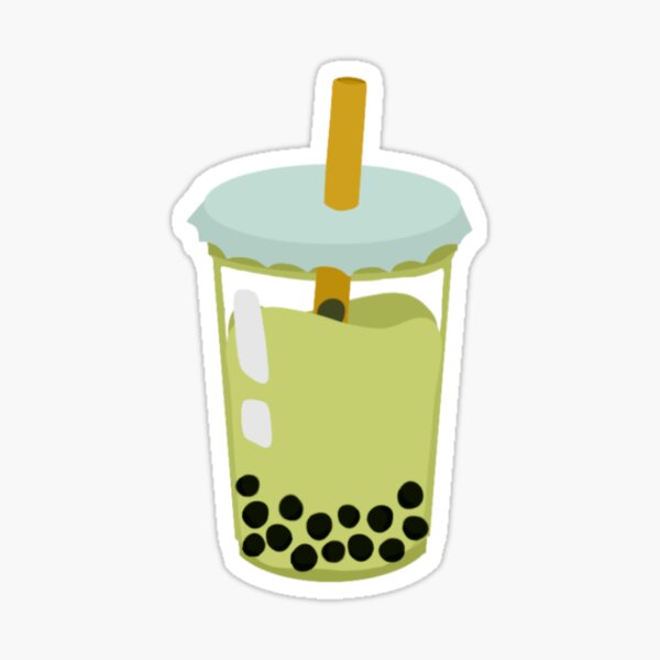 "Bubble Tea - Matcha Milk Tea" Sticker for Sale by c4tlynn | Redbubble