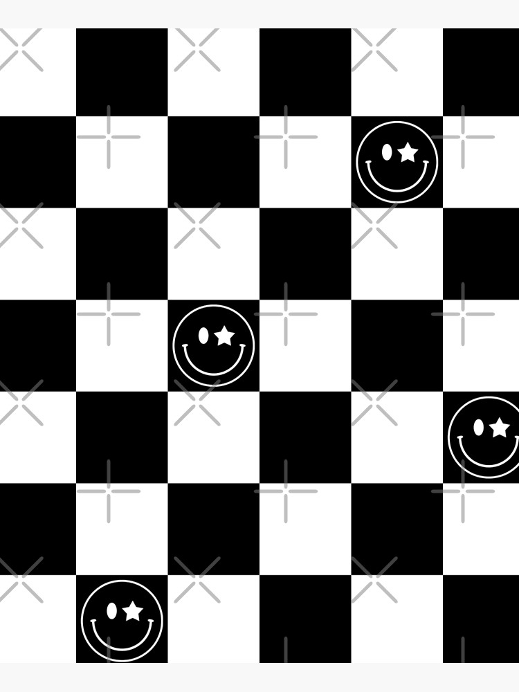 "Aesthetic Black and White Checker Pattern" Poster for Sale by ...