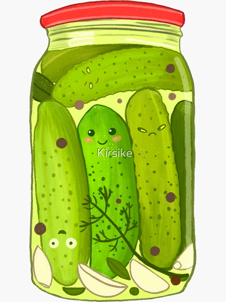 "Cute Pickle Jar" Sticker for Sale by Kirsike | Redbubble