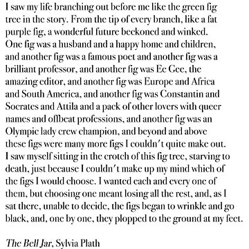 "Fig Tree passage from The Bell Jar, Sylvia Plath" Art Print for Sale ...
