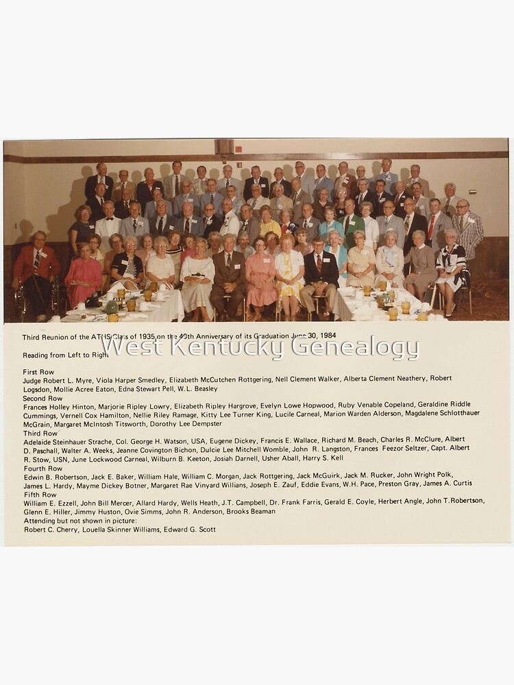 "THIRD REUNION OF THE ATHS CLASS OF 1935 ON THE 49TH ANNIVERSARY OF ITS ...