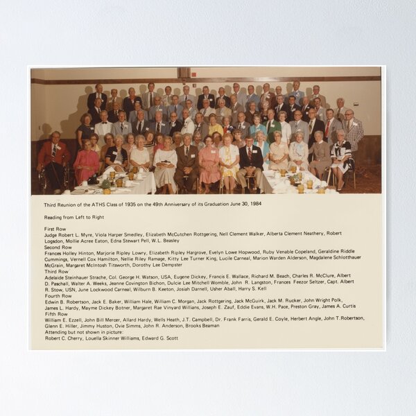 "THIRD REUNION OF THE ATHS CLASS OF 1935 ON THE 49TH ANNIVERSARY OF ITS ...