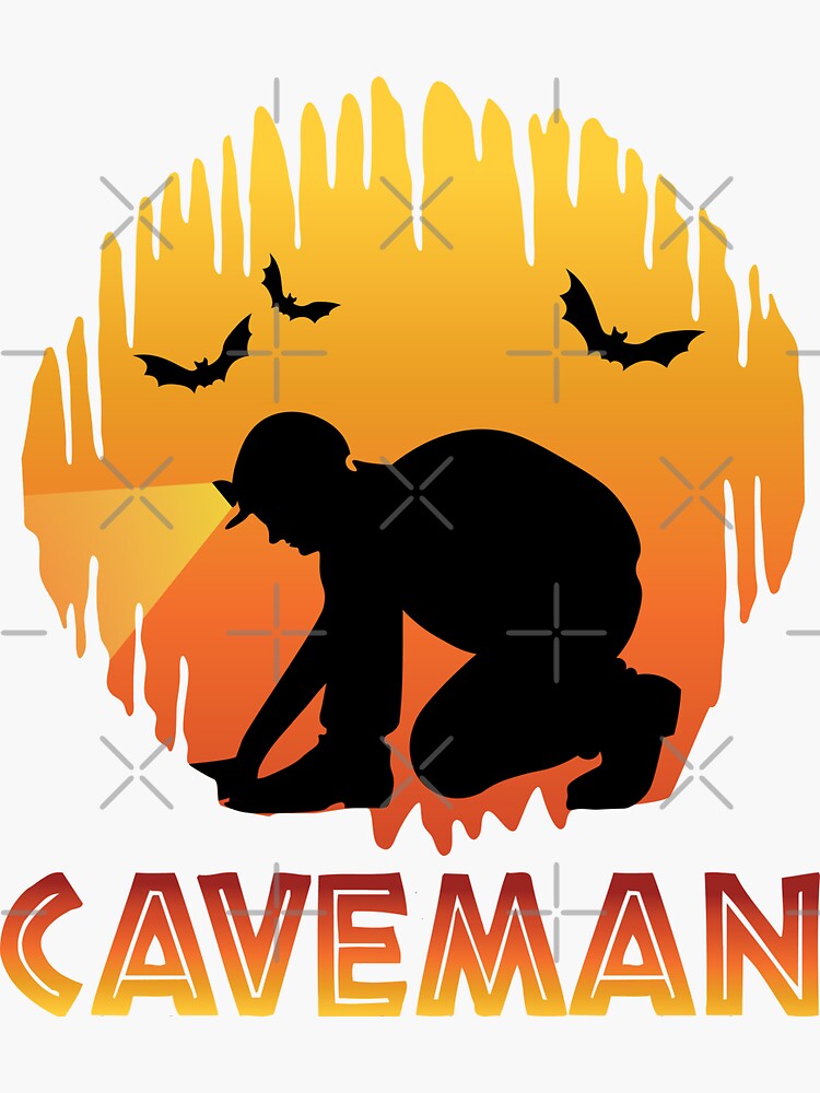 "Caveman - Cave Spelunking Speleology" Sticker for Sale by ...