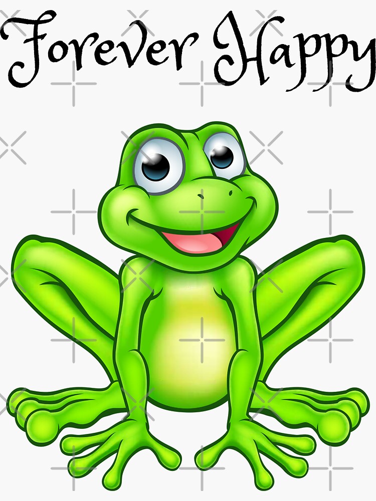 "Forever Happy Cute Green Grog" Sticker by silviaol | Redbubble