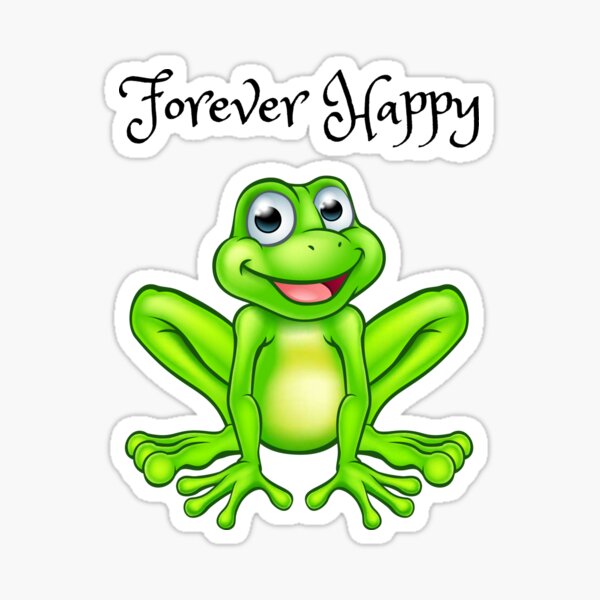 "Forever Happy Cute Green Grog" Sticker by silviaol | Redbubble