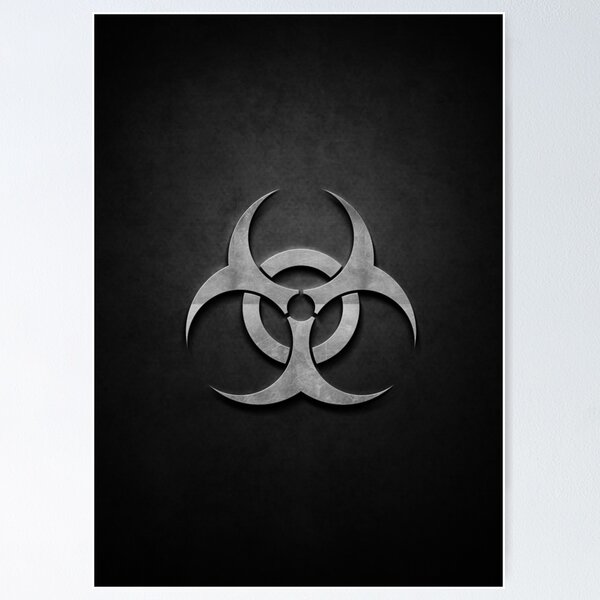 "Biohazard symbol in black rusty background" Poster for Sale by oregame ...