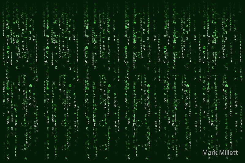 "The Matrix Code (transparent)" by Mark Millett | Redbubble