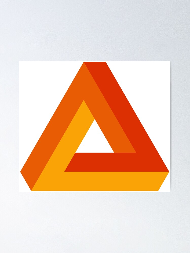 "Confusing or Confused Orange Impossible Triangle " Poster for Sale by ...