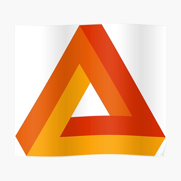 "Confusing or Confused Orange Impossible Triangle " Poster for Sale by ...