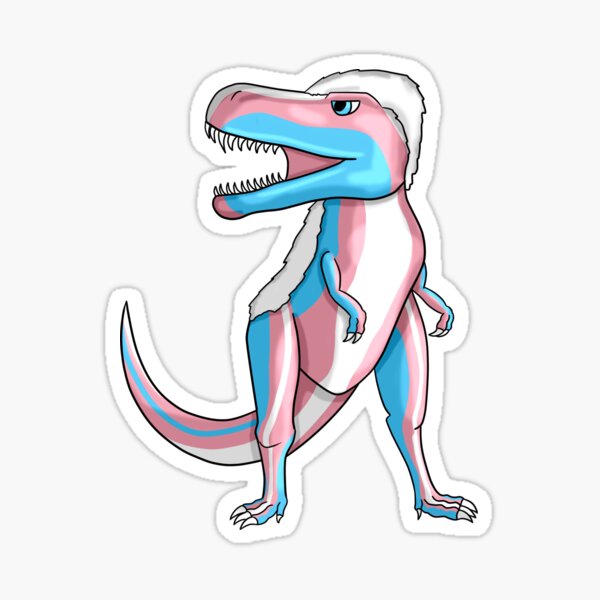 "Trans T-Rex" Sticker by DrewzicIllus | Redbubble