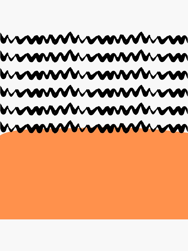 "orange zig zag modern abstract line design " Sticker for Sale by mgr ...