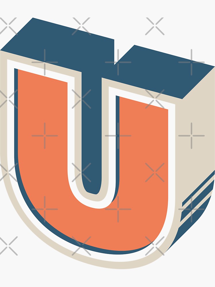 "Retro letter U - Style 3" Sticker for Sale by DuyCDang | Redbubble