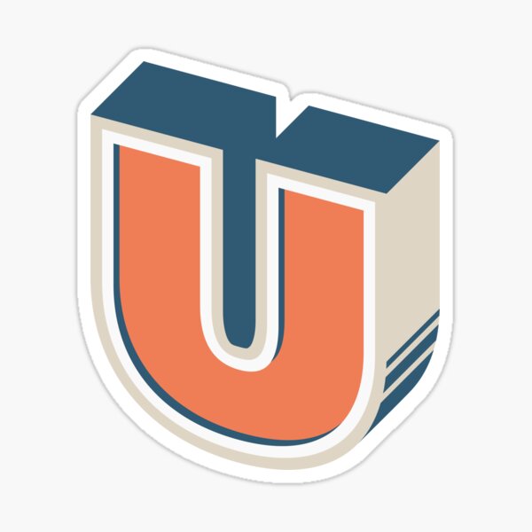 "Retro letter U - Style 3" Sticker for Sale by DuyCDang | Redbubble