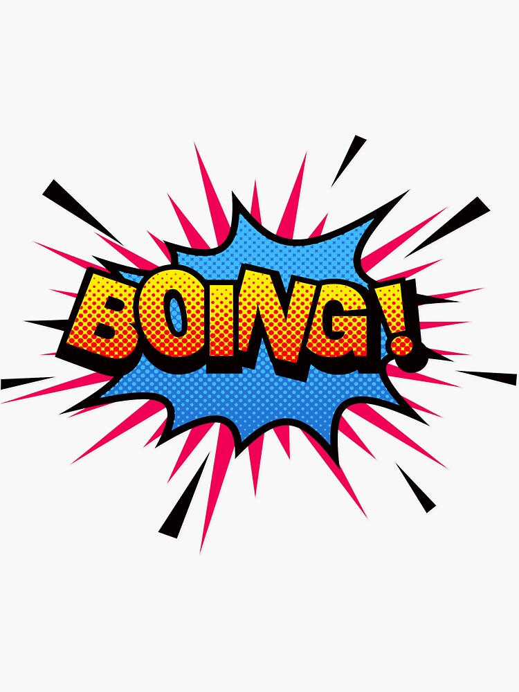 "BOING! I am a comics fan" Sticker for Sale by AEROSPACE-IND | Redbubble