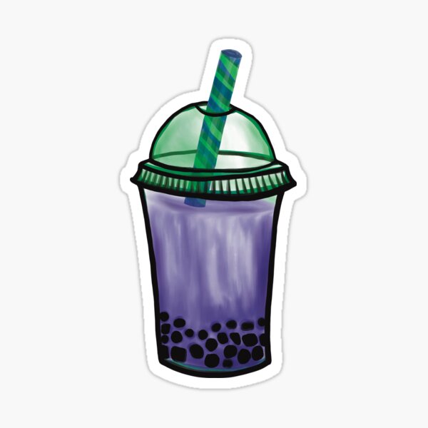 "Retro Purple Boba Tea Illustration" Sticker for Sale by ZaraRoza ...