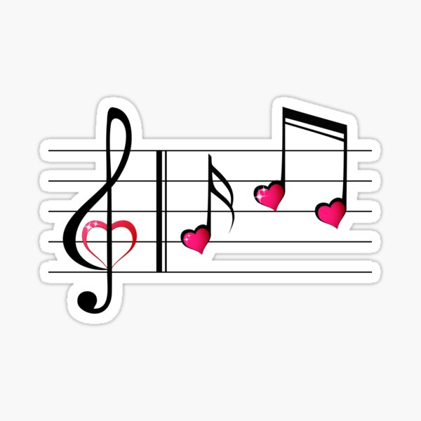 "Music love concept" Sticker by pixxart | Redbubble