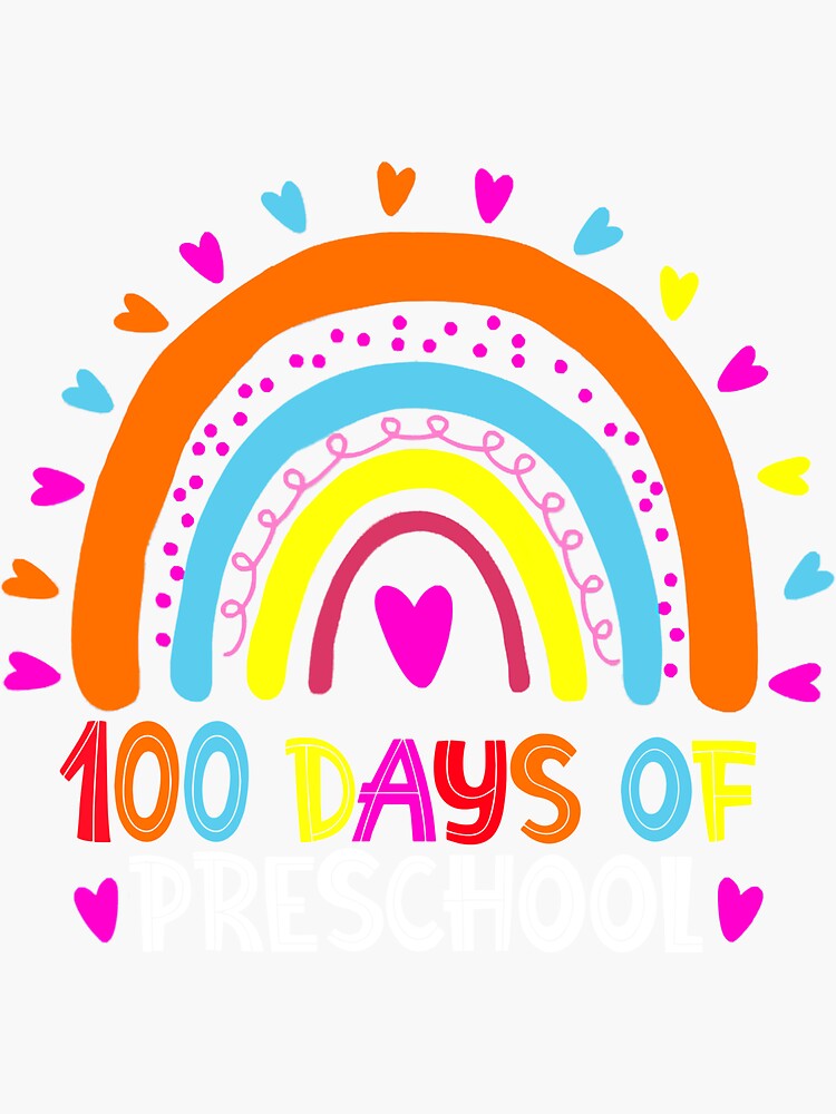 "100 days of preschool rainbow" Sticker for Sale by SweetThreads79 ...