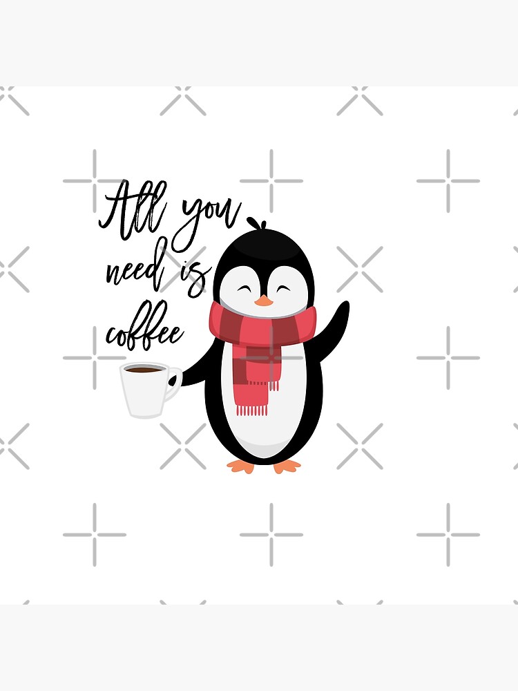 "Penguin Drinking Coffee" Poster for Sale by yehdesign | Redbubble