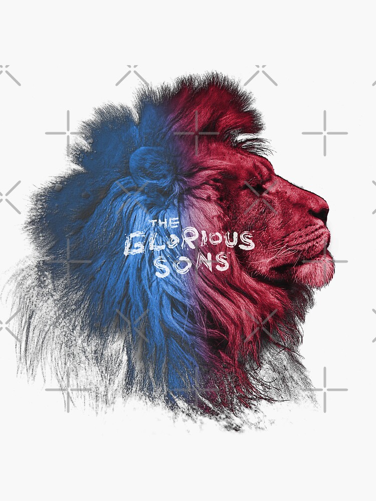 "BLUE AND RED LION" Sticker by papaojak | Redbubble