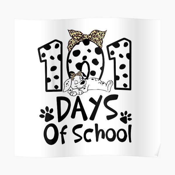 Póster «101 días de escuela perro dálmata niños niñas 100 días camiseta ...