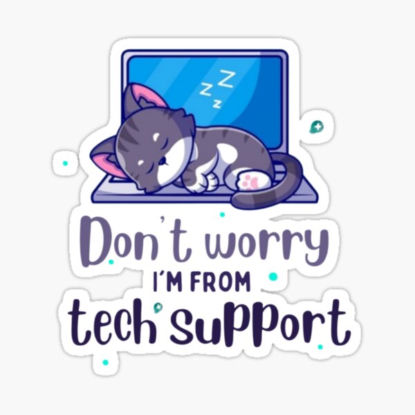 "I'm from tech support funny cat " Sticker for Sale by Mahoou ⭐⭐⭐⭐⭐(345 ...