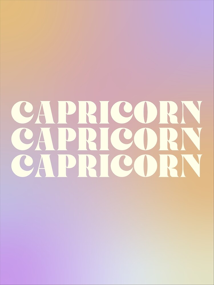 "Capricorn - Zodiac Sign Word Art with Warm Gradient Background" Poster ...