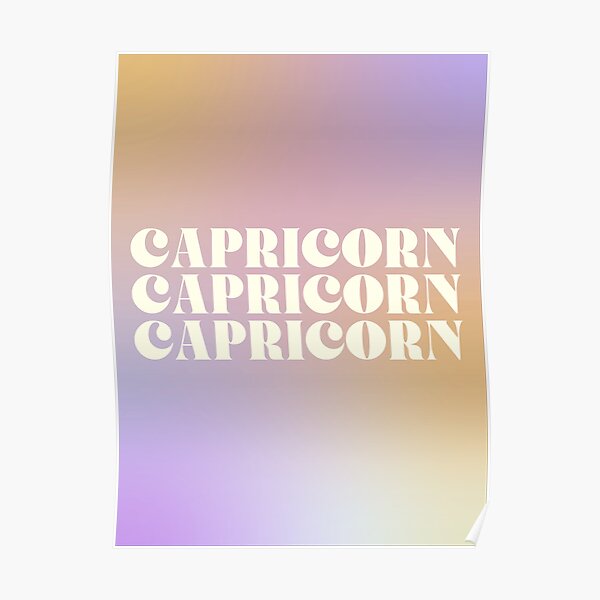 "Capricorn - Zodiac Sign Word Art with Warm Gradient Background" Poster ...