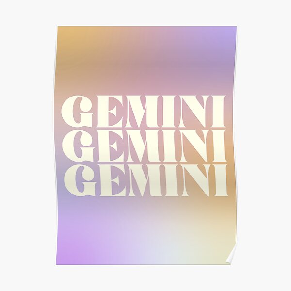 "Gemini - Zodiac Sign Word Art with Warm Gradient Background" Poster ...