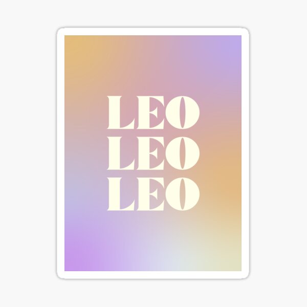 "Leo - Zodiac Sign Word Art with Warm Gradient Background" Sticker by ...