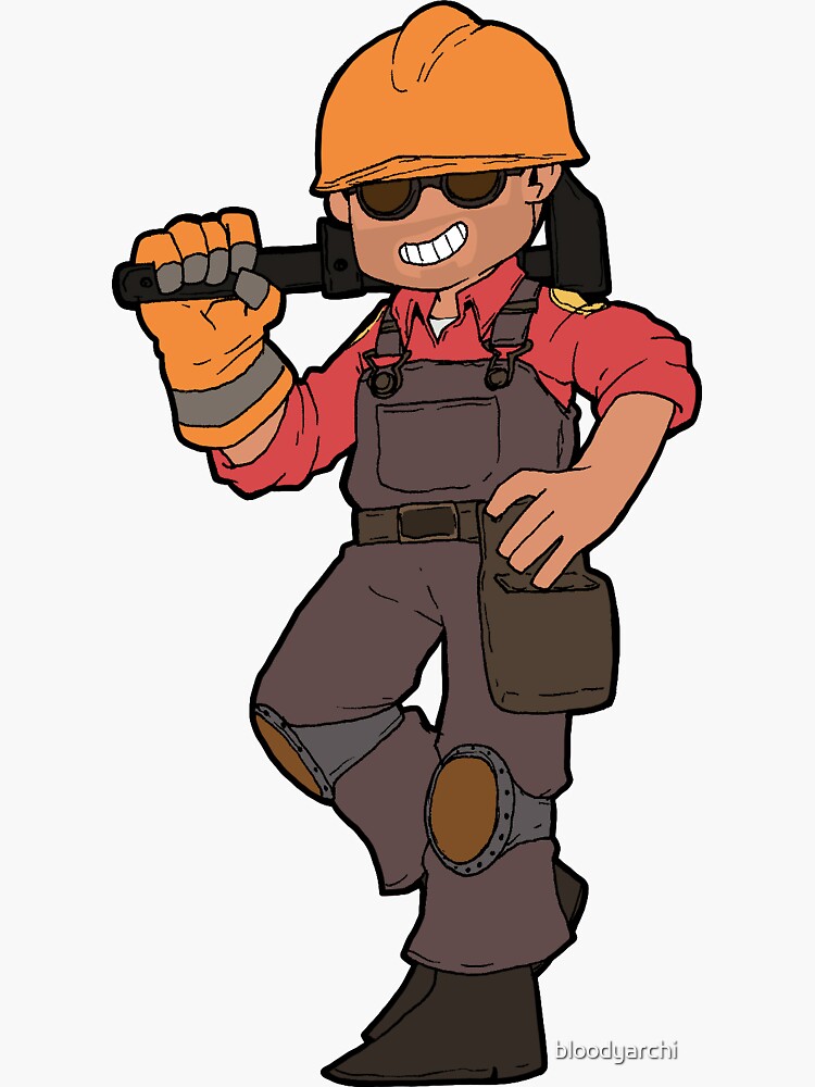 "RED Engie" Sticker by bloodyarchi | Redbubble