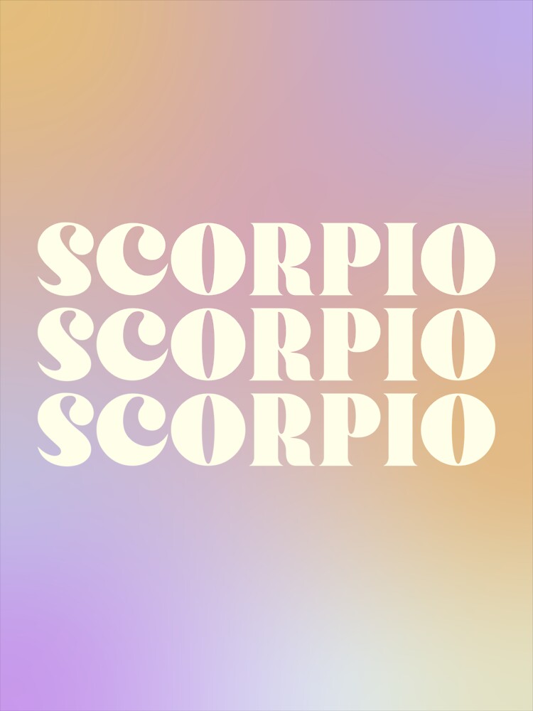 "Scorpio - Zodiac Sign Word Art with Warm Gradient Background" Sticker ...