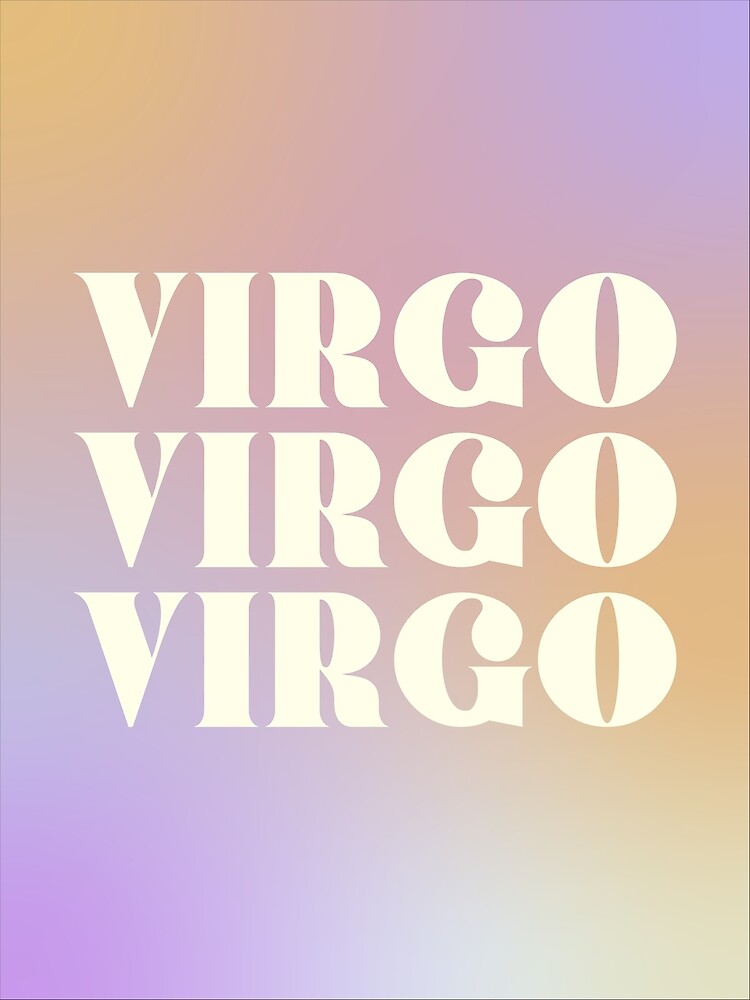 "Virgo - Zodiac Sign Word Art with Warm Gradient Background" Poster for ...