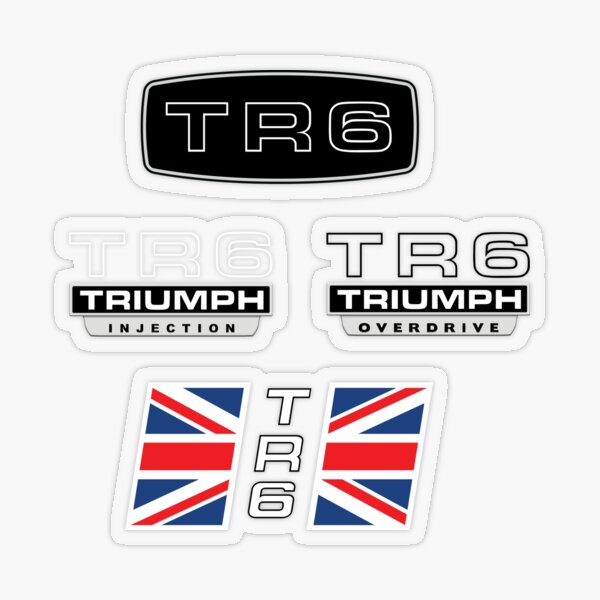 "Triumph TR6 Badges Sticker Set" Sticker for Sale by CellularSong ...