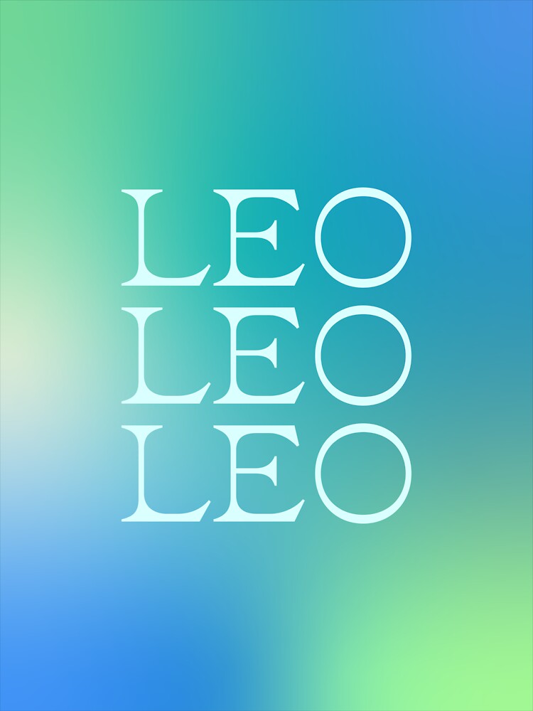 "Leo - Zodiac Sign Word Art with Cool Gradient Background" Sticker for ...