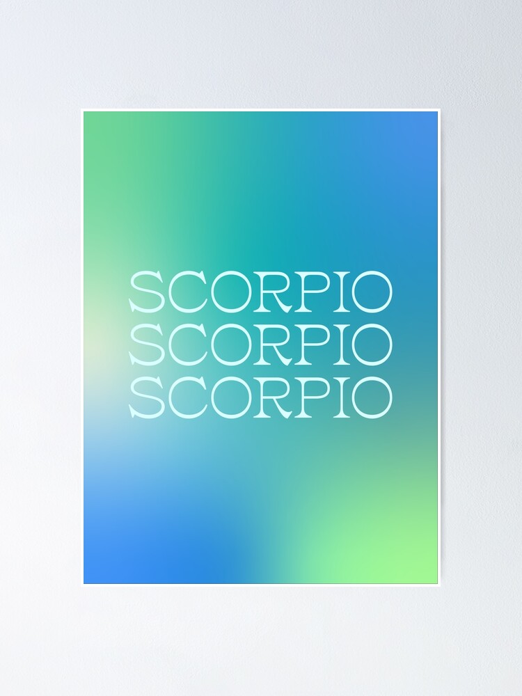"Scorpio - Zodiac Sign Word Art with Cool Gradient Background" Poster ...