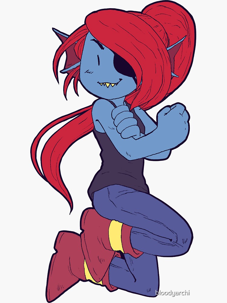 "UT Undyne" Sticker for Sale by bloodyarchi | Redbubble