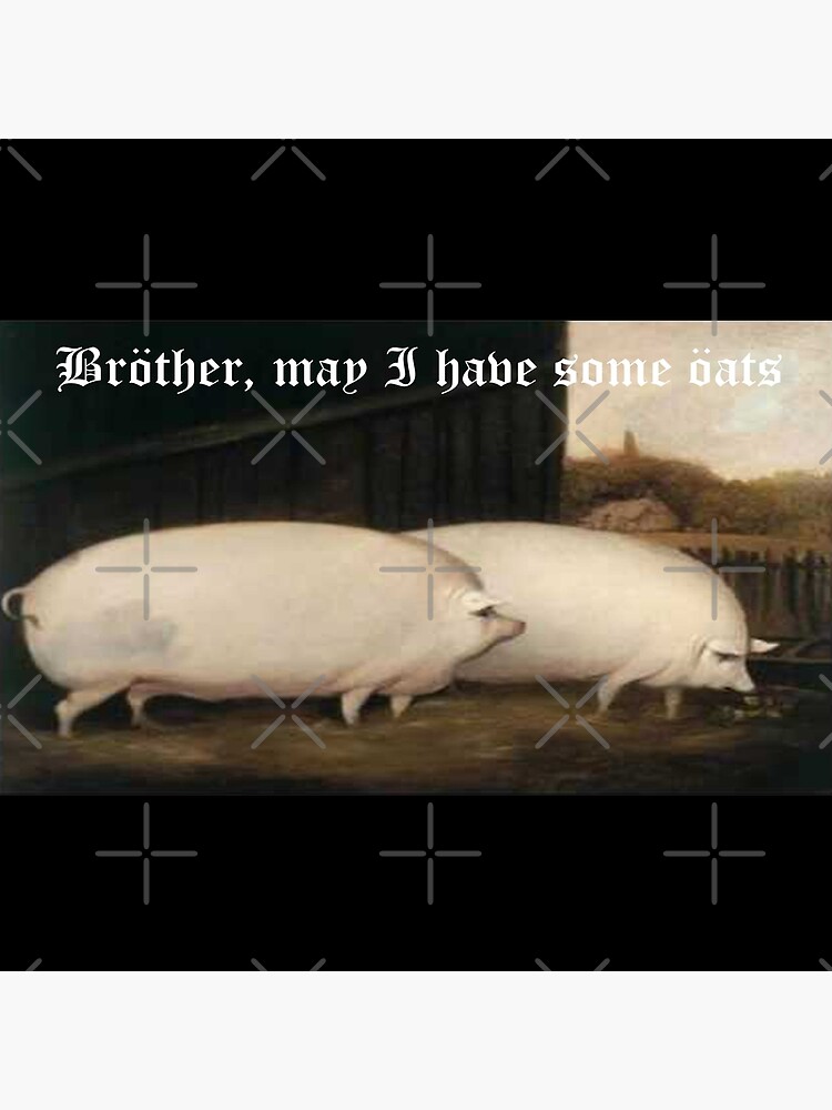 "Brother, may I have some Oats? Pig Meme" Clock for Sale by Random ...