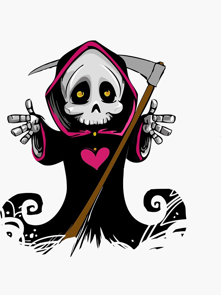 "Grim Reaper Hugs" Sticker for Sale by Jerme65 | Redbubble