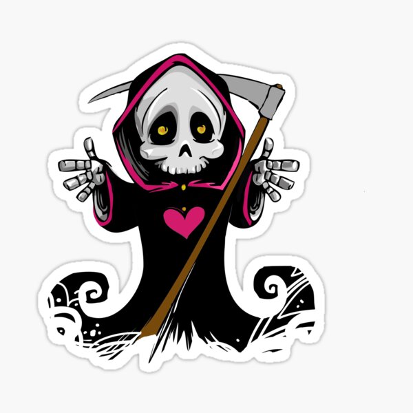 "Grim Reaper Hugs" Sticker for Sale by Jerme65 | Redbubble