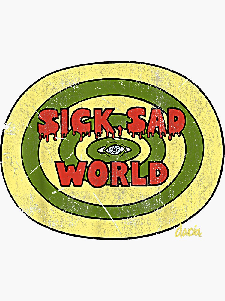 "Daria Sick Sad World Drippy Text Eye Logo" Sticker for Sale by ...