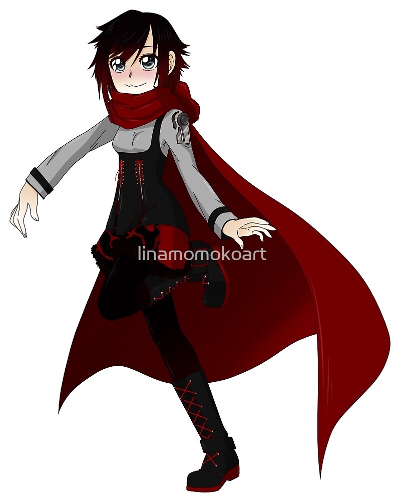 "RWBY - Ruby alternate outfit" by linamomokoart | Redbubble