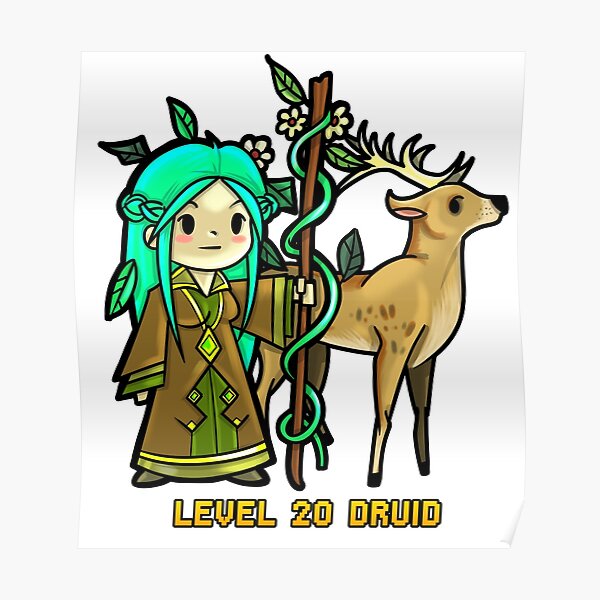 "Level 20 Druid" Poster by WarpZoneGraphic | Redbubble