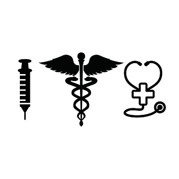 "Nurse - Medical symbols - RN - Registered Nurse - syringe, stethoscope ...