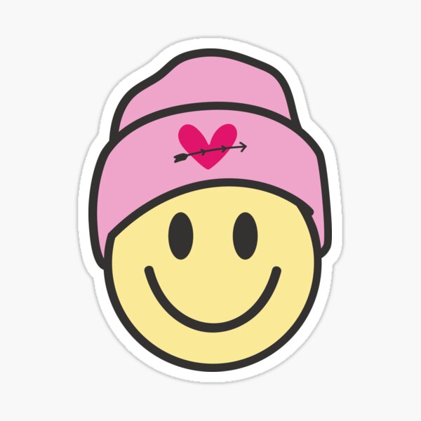 "Smiley Face Beanie Hat Retro Vintage" Sticker for Sale by piipiece ...