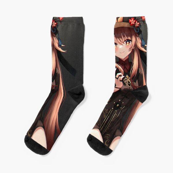 "Cute Hu Tao Genshin Impact Pyro Character" Socks for Sale by ...