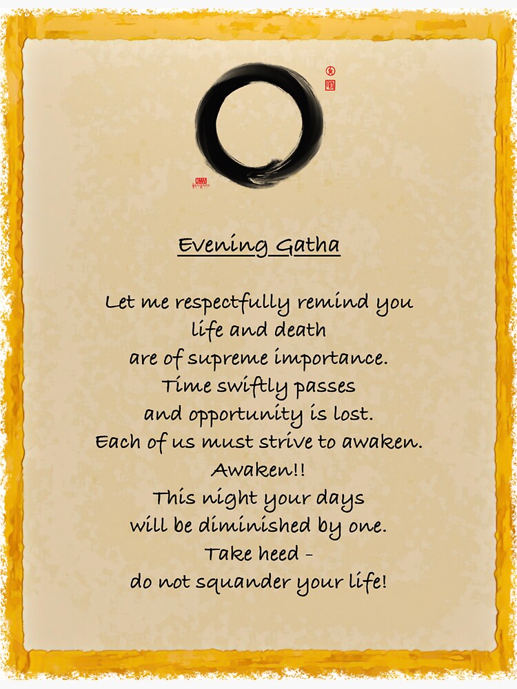 "Zen Evening Gatha" Sticker for Sale by JMWart | Redbubble